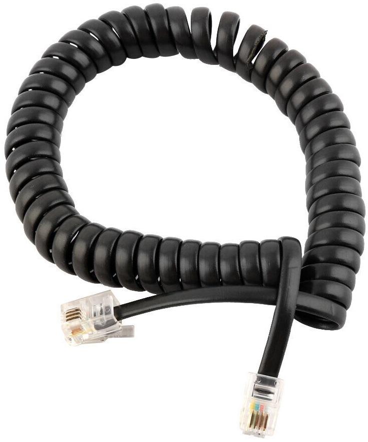 MOD CURLY TELEPHONE CORD RJ9 3M - Techzette