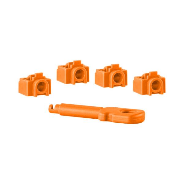 PORT BLOCKER+1 KEY-4 BLOCKERS ORA RJ45 (FA-5090)* - Techzette